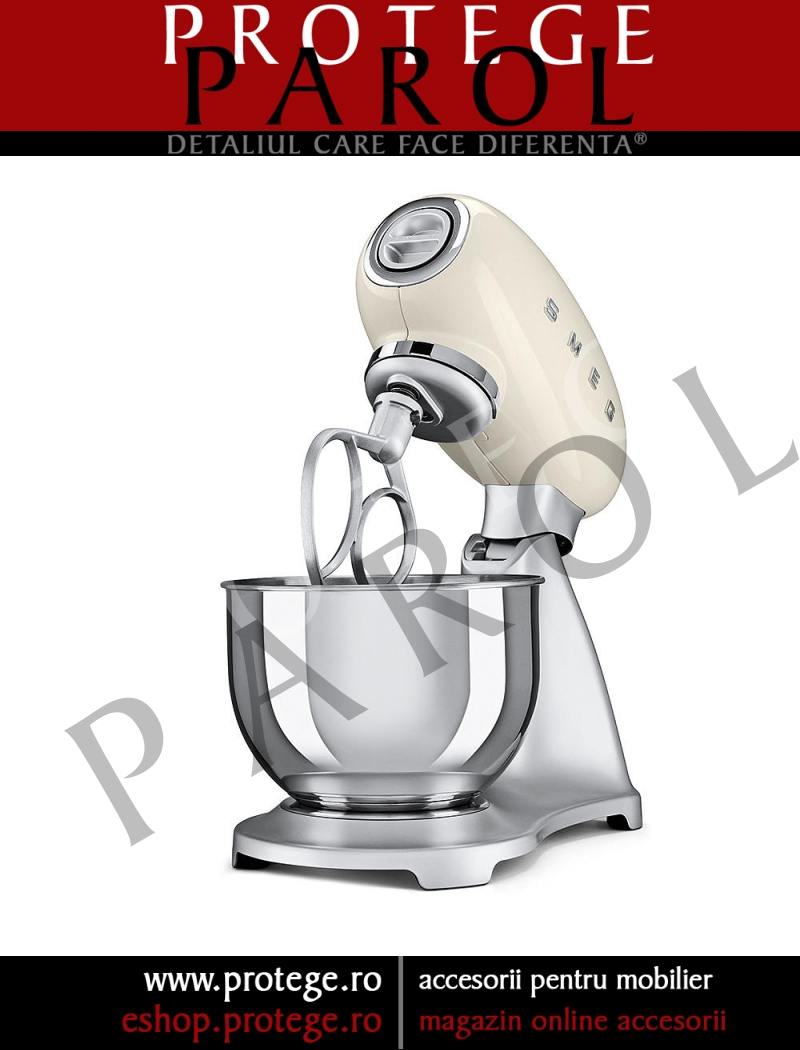 Mixer Smeg crem, retro, 10 viteze, 800 W, SMF01CREU - Electrocasnice ...